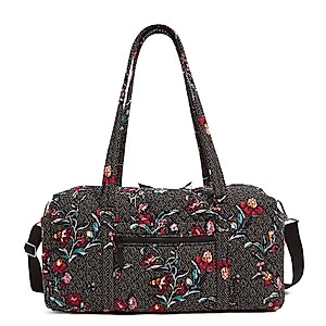 Vera Bradley Women's Medium Travel Duffel Bag, Plaza Tile-Recycled Cotton, One Size