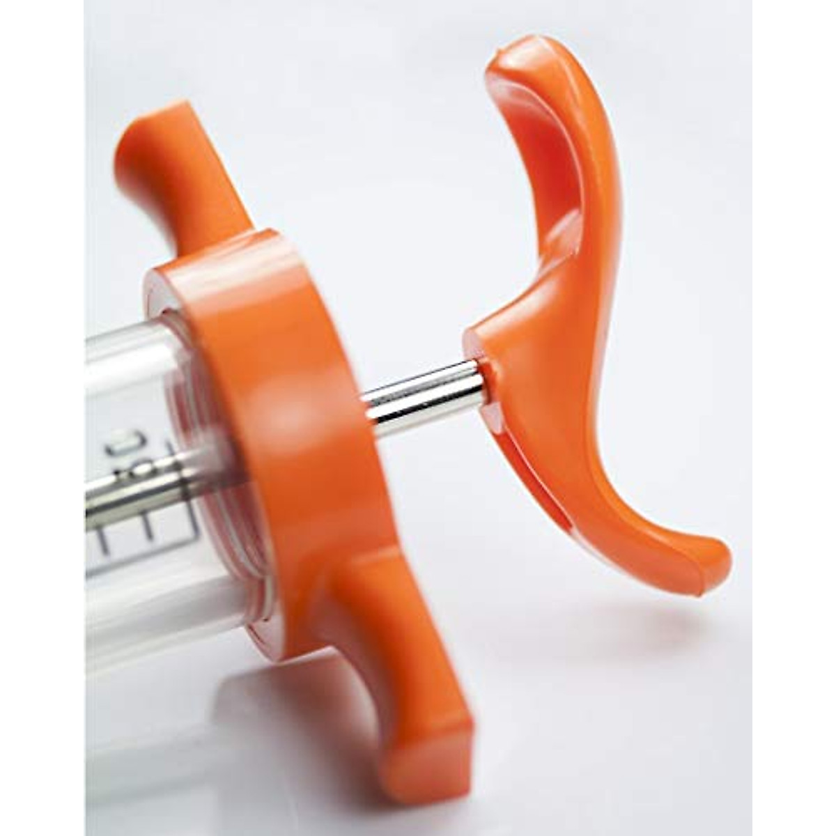 ARDES 20 ml Veterinary Syringe with Dose Nut. High Precision and Performance. Unbreakable Plastic Barrel. Luer Lock. Easy Disassembly for Cleaning. Ergonomic Design. Adjustable Dose., Clear / Orange