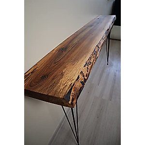 Live Edge Cherry Wood Naturally Form, Console Table 56" x 9" x 29.5" (Handmade)