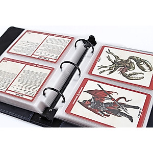 Forged Dice Co. 2 Pocket Pages Pack of 30-3.75" x 5.25" Pocket - 6" x 8" Page Size - Fits Mini Binder 3 Ring Binders Planners and Monster Card Binder - Holds Monster Cards 3.5x5 Index Cards Coupons