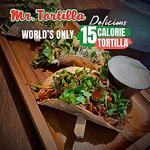 Mr. Tortilla World's Only 15 Calorie, 1 Net Carb Tortilla Wraps (96 Tortillas) | Keto, Low Carb, Low Calorie, Vegan, Kosher | (Multigrain)