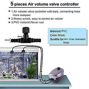 32.8 feet Aquarium Airline tubing Hose 10 air Stone for Fish Tank 10 Aquarium one Way air Check Value for Fish Tank 10 Aquarium Suction Cups 5 Each Aquarium air Controller and I T Hose connectors