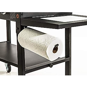 Blackstone 5012 Accessory for 36 Premium Griddle Side Shelf with Dishwasher Safe Cutting Board, Garbage Bag, Paper Towel Holder to Ease Outdoor Cooking (Black)