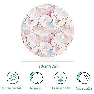 Ginkgo Biloba Leaves Glass Cutting Board Round Kitchen Decorative Chopping Blocks Mats Food Tray for Men Women