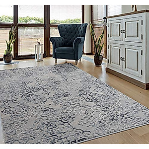 United Weavers Cascades Marblemount Blue Classic Accent Rug 1'11" x 3'