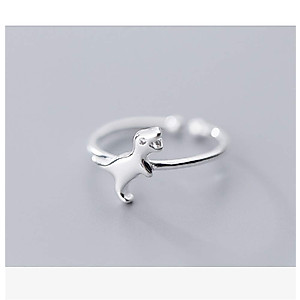 Dinosaur S925 Sterling Silver Ring for Women Girls Men Polished Dragon Animal Expandable Open Finger Rings Adjustable Fashion Unisex Jewelry Christmas Birthday Dainty BFF Gifts
