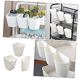 NOLITOY 3PCS wall mounted trash storage cart props wall mounted planters hanging containers for plants portable dolly small stand multi-purpose hanging barrel hanging storage basket bucket