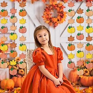 8 pack Fall Pumpkin Maple Leaf Hanging Banners,Little Pumpkin Baby Shower Decorations Fall Birthday Party Hanging Swirls,Autumn Thanksgiving Hanging Decorations for Classroom Home Party Supplies