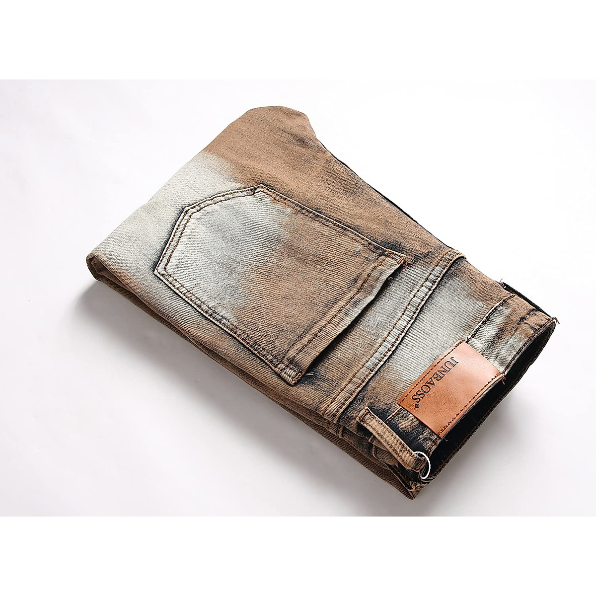 JUNBAOSS Men's Ripped Jeans Slim Fit Stretch Jeans for Men, Distressed Straight Leg Fashion Comfort Flex Waist Skinny Denim Jean Pants