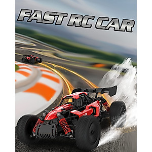 Giociiol 1:14 Remote Control Car, 2.4Ghz High-Speed RC Alloy Cars, 2WD All Terrains Grade Electric Rc Racing Truck, Toy Cars Buggy for Boys & Girls with Rechargeable Batteries for Car, Gift for Kids