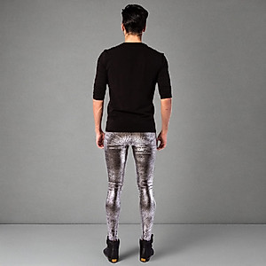 Kapow Meggings Metallic, Velvet & Special Material Men's Leggings (24 Carat Gold, Large)