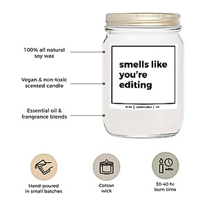 YouNique Designs Photographer Gifts, Editor Gifts, 8oz Candle Cool Gifts for Photographers, Gifts for Camera Lovers, Video Editors, Film Maker Gifts, Photography Gifts (Lavender & Vanilla)