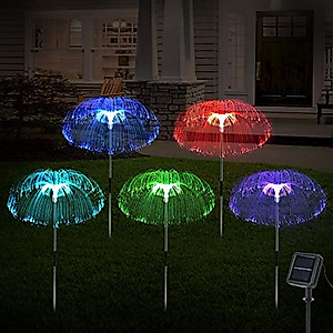 Lightess Solar Lights Outdoor 5 Pack,7 Color Changing Solar Garden Lights, Waterproof Solar Outdoor Lights for Garden Yard Patio Pathway Party Holiday Christmas Decor Outdoor Decor