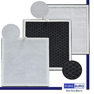 PUREBURG PureZone True HEPA Replacement Filters Compatible with Pure Enrichment PureZone Air Purifier (PEAIRPLG), Filter Part PEAIRFIL,H13 4-Stage Filtration,2-Pack