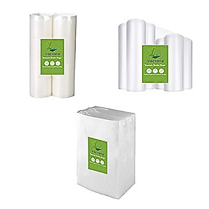 VacYaYa Vacuum Sealer Bags Rolls with BPA Free and Heavy Duty,Commercial Grade Vaccume Seal Bags Rolls Work with Any Types Vacuum Sealer