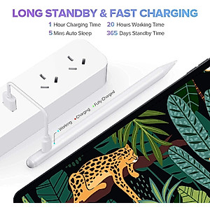 Stylus Pen for iPad with Palm Rejection, SHINGO Active Pencil Compatible with (2018-2020) Apple iPad Pro (11/12.9 Inch),iPad Air 3rd/4th Gen,iPad 6/7/8th Gen,iPad Mini 5th Gen for Precise/Drawing