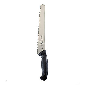 Mercer Culinary M23211 Millennia Black Handle, 10-Inch Left Handed Wavy Edge Wide, Bread Knife
