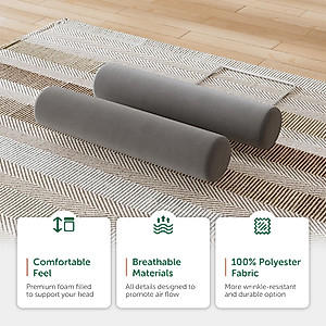 HONBAY 2 Pieces Headrest Module for Modular Sectional Sofa Velvet Extend Backrest Modular Couch High Back Sectional Sofa with Metal Frame,Grey