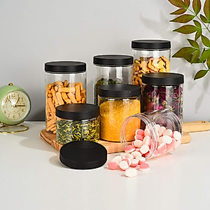 4 oz Durable Plastic Jars, Accguan Clear Container for Food Storage, Airtight Plastic Jars Ideal For Dry Food, Spices and Bird Feed Storage, 48 PACK