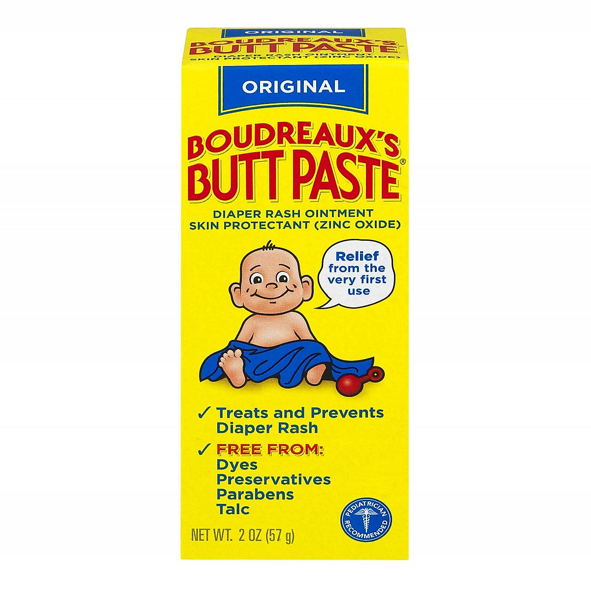 Boudreaux's Butt Paste Diaper Rash Ointment | Original Formula | 2-Ounces Tube | 1-Unit