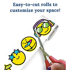 Carson Dellosa Kind Vibes 36 Ft Straight Emoji Bulletin Board Borders, Classroom Borders for Bulletin Board, White Board, Cork Board, Locker, and Classroom Décor, Bulletin Board Trim