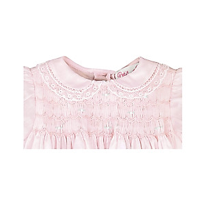 Petit Ami Baby Girls' Fully Smocked Dress with Lace Trim, 3 Months, Pink