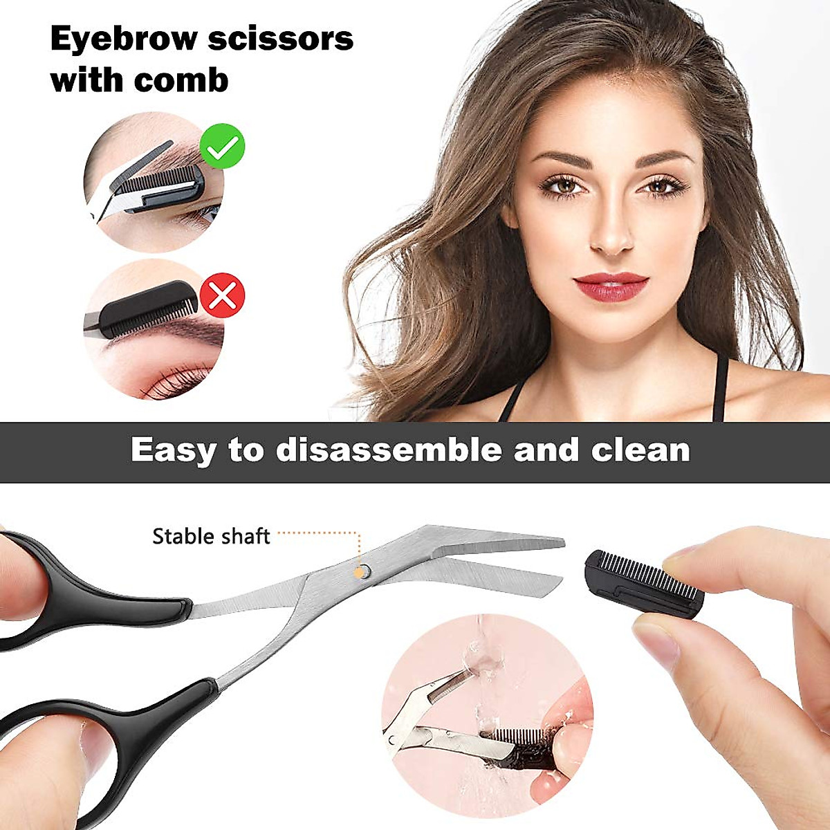 Eyebrow Razor Eyebrow Kit, Senignol All-in-one Eyebrow Razors KIT for Women, Eyebrow Grooming Set, Eyebrow Scissors with Comb, Tweezers and Trimmer