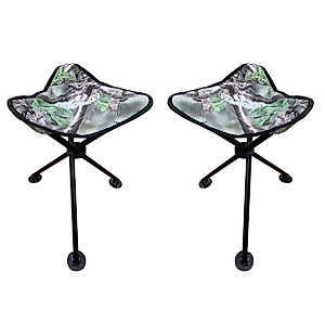 THUNDERBAY See Through Hunting Blind Combo with 2 Chairs, 3 Person Pop Up Ground Blinds 180 Degree, 300D Durable Hunting Tent for Deer & Turkey Hunting (Camouflage), Floor Space 62" x 62"