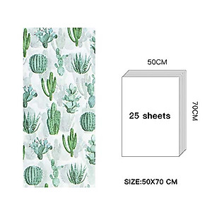 WRAPAHOLIC Gift Wrapping Tissue Paper - 25 Sheets 19.7x27.5 Inch Watercolor Cactus Print Gift Wrap Paper Bulk for Packing, DIY Crafts