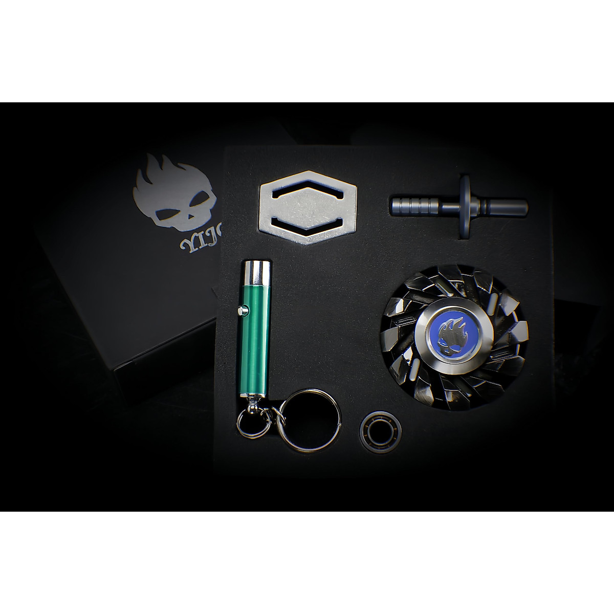 YIJO Fidget Spinners, Metal Fidget Toys, Silver Fidget Spinners for Kids and Adults Named Shadow Silver Could Glow in The Dark