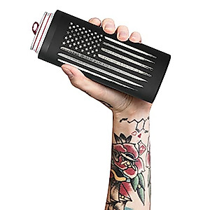 American Flag Skinny Can Cooler for Slim Beer & Hard Seltzer Cans | 12oz Stainless Steel Insulated Tall Can Cooler – Gifts for Veterans