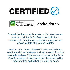 Jensen J1CA9W 9-inch Certified Apple CarPlay Android Auto Wired or Wireless | Single DIN Touchscreen Car Stereo Receiver | Bluetooth | Backup Camera Input | USB Playback & Charge | Sirius XM Ready