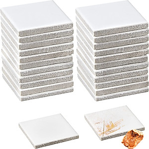 24 Pcs White Streak Plates for Mineral Kit Test Streak Geology Tools Hardness Test Kit Science Supply for Rock Test Specimens Science Classrooms Labs, 1.9 x 1.9 Inches