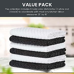 Jivara Cotton Kitchen Towel and Dishcloths Set (Pack of 6) I Hand Towels Kitchen | Cotton Dish Towels for Drying Dishes | Hand Dish Towels for Kitchen | Kitchen Towel Set for Cleaning & Drying