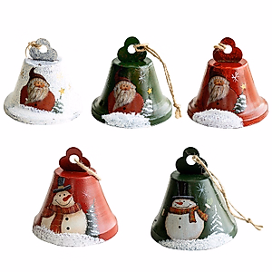 5pcs Christmas Bell, Christmas Jingle Bell Hanging Decoration for Home Garden Christmas Tree Decor(Size:8x8cm)