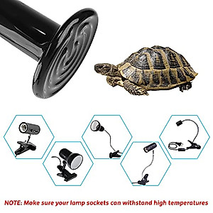 HOSITARK Terrarium Heat Lamp for Reptile, Reptile Heat Light for Bearded Dragon, 75W Ceramic Heater Emitter for Chameleon, Chicks, 2 Pack