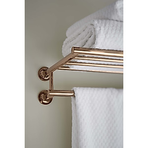 KOHLER 14381-CP Purist Hotelier Bathroom Towel Shelf, Wall-Mount Towel Rack, Bathroom Towel Holder, Polished Chrome