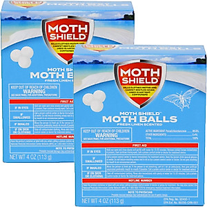 Moth Shield Moth Ball Traps for Clothes, Furniture, Carpet and Pantry Moths, Fresh Linen Scented, 4 Ounce Box (Fresh Linen, 4 Ounce (2 Pack))