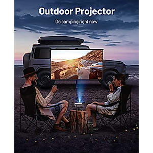 Mini Projector, 2023 Upgraded CiBest 1080P Full HD Portable Projector, 12000L Outdoor Projector for Home Theater Movie Projector, Projector 4K Compatible with HDMI, VGA, USB, TV Stick, Laptop