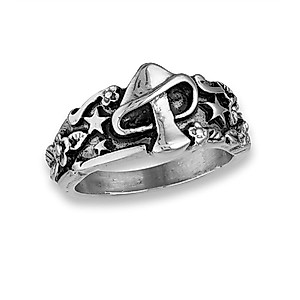 FORUBUS Retro Mushroom Ring for Women, Vintage Star Mushroom Band Ring for Women Valentines Day Boho Style Jewelry Gift-9