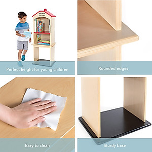 Guidecraft Free Library Exchange Book Stand: 3-Shelf Wooden Storage Bookcase, Classroom Furniture
