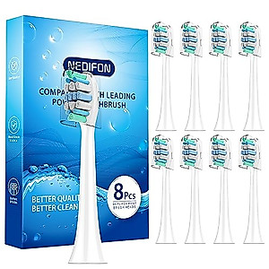 Replacement Toothbrush Heads Compatible with Sonicare Electric Toothbrush(Individually Packaged with Hygienic Cover),8 Pack Replacement Brush Heads for Phillips Sonicare Snap-on Handles (8 Count)