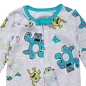 Disney Pixar Monsters Inc. Mike Sully Infant Baby Boys 2 Pack Zip Up Snap Cosplay Sleep N' Plays 18 Months