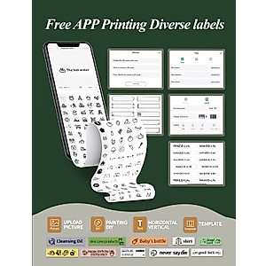 MakeID HD(300dpi) Label Maker Machine with 4 Rolls Tape, Bluetooth Multifunction Label Printer Available for Smartphone, Smart Sticker Maker with Multiple Templates for Office Home Organization