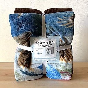 American Eagles Anti-Pill Premium No-Sew Throw Fleece Fabric Kit (72x60)