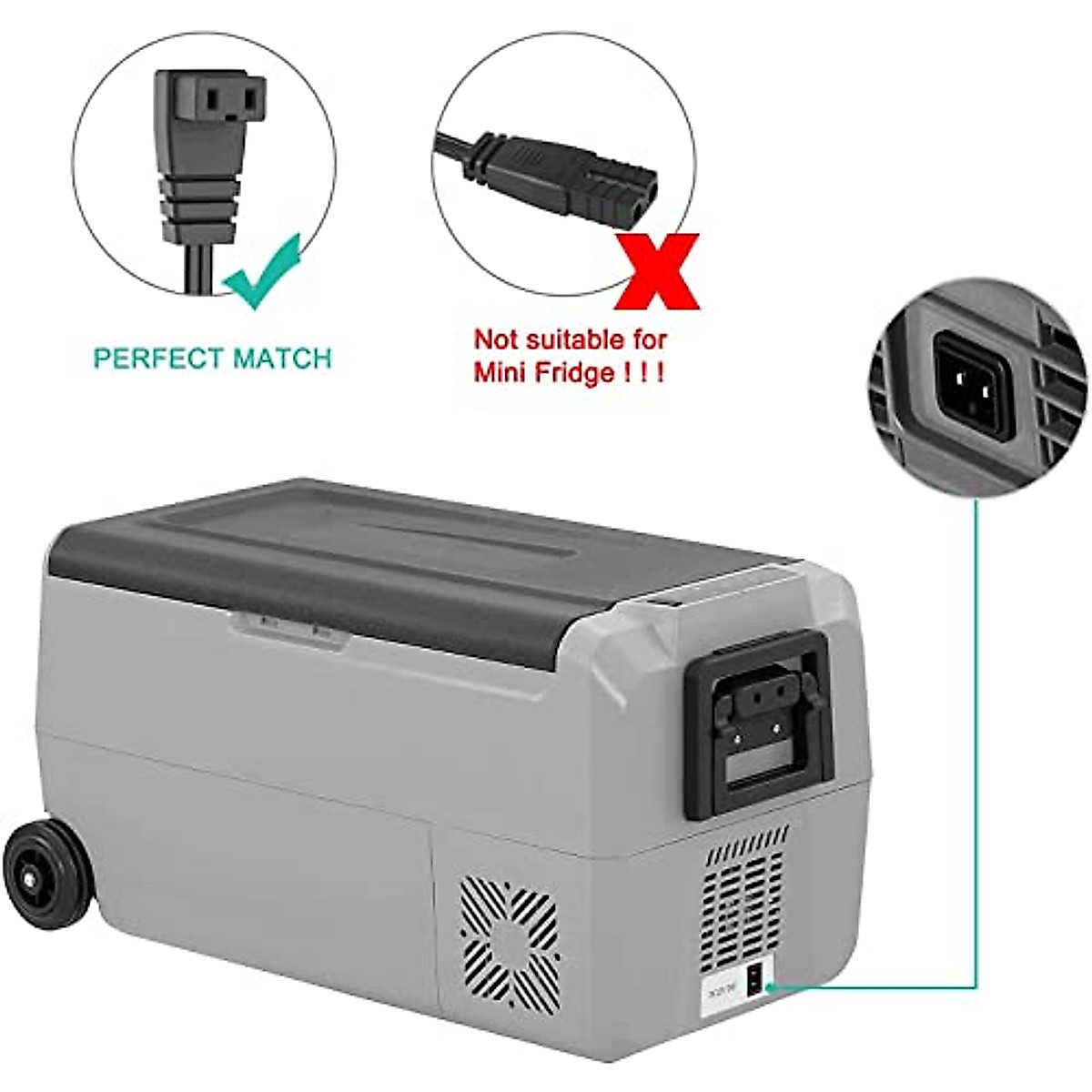 HKY Car Fridge Cigarette Lighter Plug compatible with Alpicool Dometic ARB ICECO Setpower Rockpals Aspenora Ausranvik AstroAI Kalamera JoyTutus Refrigerator Car Freezer Cooler Power Cord