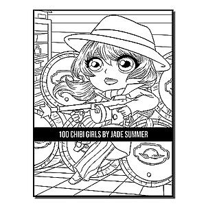 100 Chibi Girls: An Adult Coloring Book Collection with Cute Girls, Fantasy, Horror, Christmas, and More!