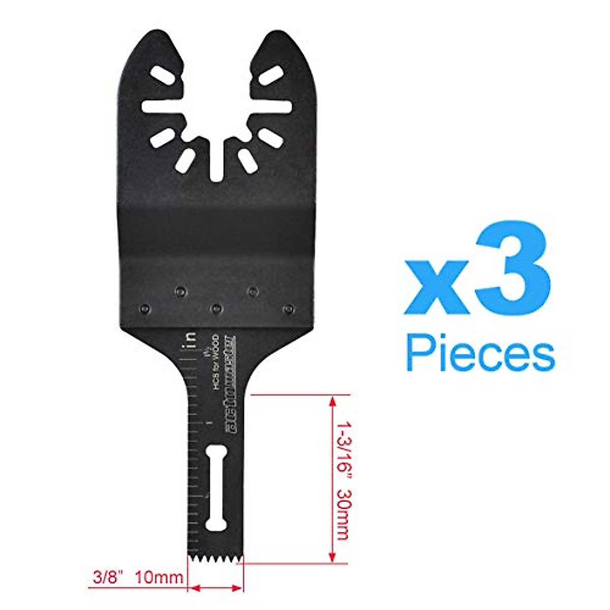 ACTOMASTER HCS Plunge Flush Cutting Blade Set for Oscillating Tool Multitool, Pack of 9