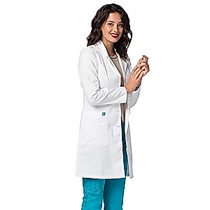 Adar Universal Stretch Lab Coat for Women - 36" Tab-Waist Lab Coat - 3304 - White - XL