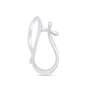 AFFY Interchangeable Pendant Hanger Slide Pearl Enhancer Fits 7mm In 14k White Gold Plated 925 Sterling Silver